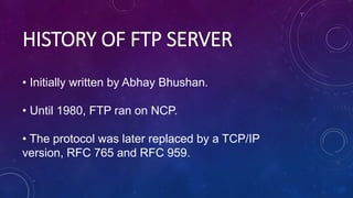 File Transfer Protocol(FTP) | PPTX