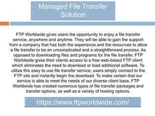 FTP – Worldwide Resources | PPT