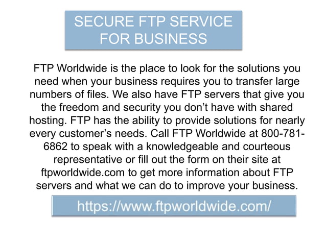 FTP – Worldwide Resources | PPT