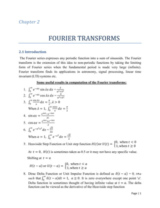 Fourier Transforms Explained | PDF
