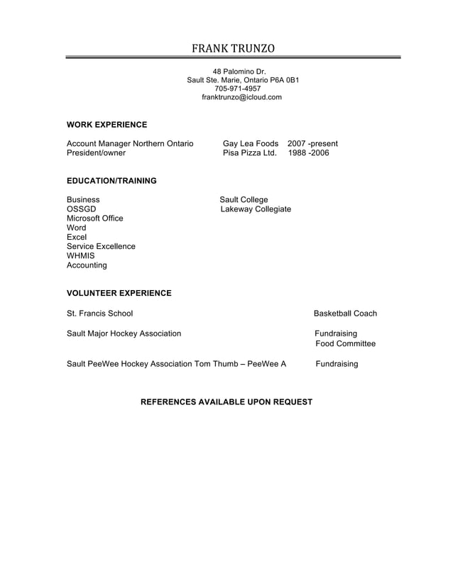 Frank Trunzo Resume | PDF
