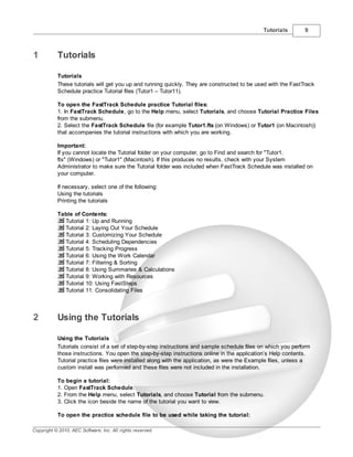 FastTrack Schedule 10 Tutorials | PDF