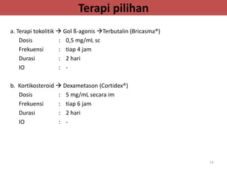 farmakoterapi hiperkontraksi uterus | PPTX