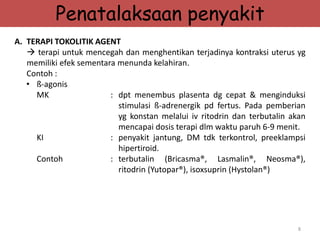 farmakoterapi hiperkontraksi uterus | PPTX