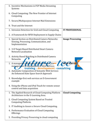 IEEE 2010 JAVA, .NET & EMBEDDED SYSTEM TITLES | DOC