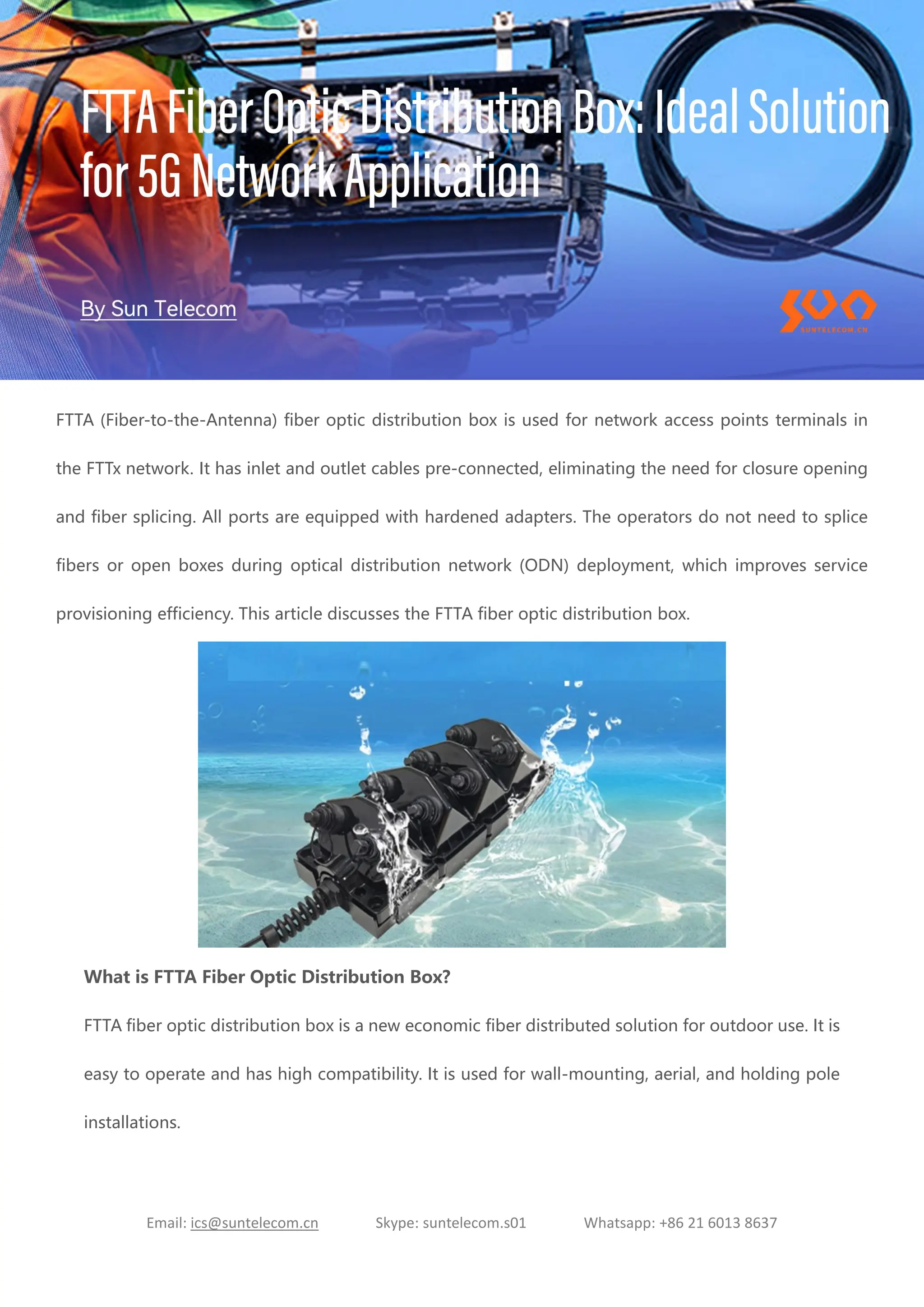 FTTA Fiber Optic Distribution Box Ideal Solution for 5G Network ...