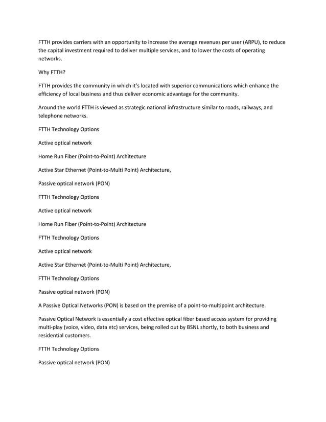 Ftth | PDF | Home Entertainment Systems | Consumer Electronics