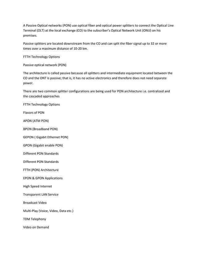 Ftth | PDF | Home Entertainment Systems | Consumer Electronics