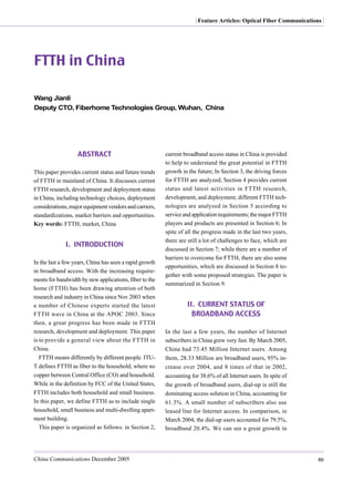 Ftth in china | PDF