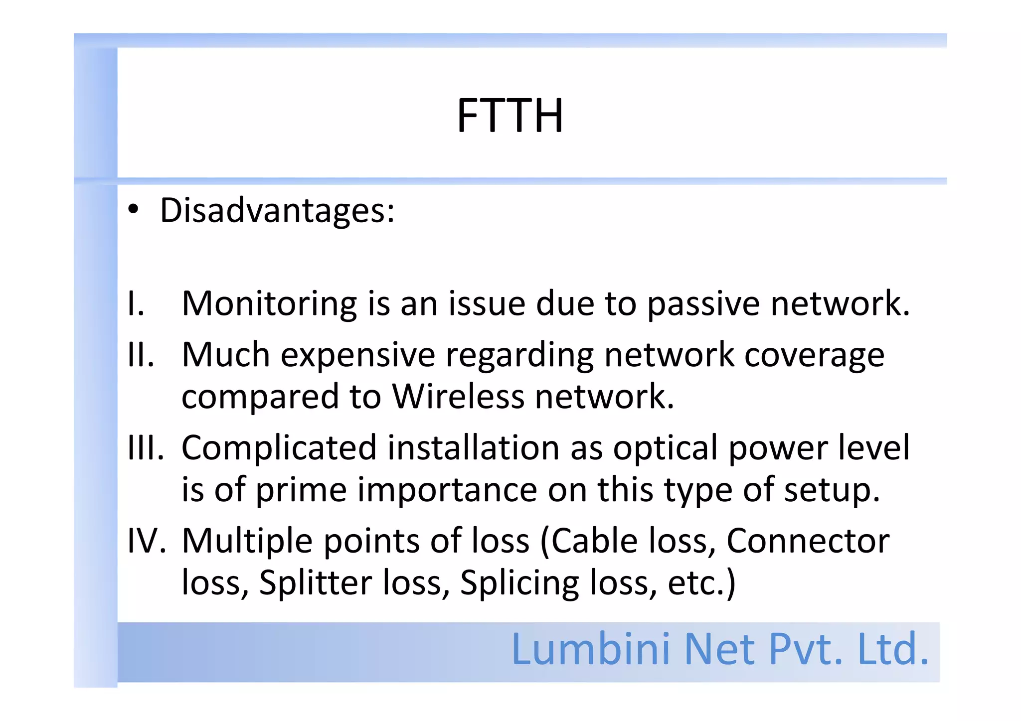 Ftth overview training naresh singh dhami | PDF | Computer Networking | Computing