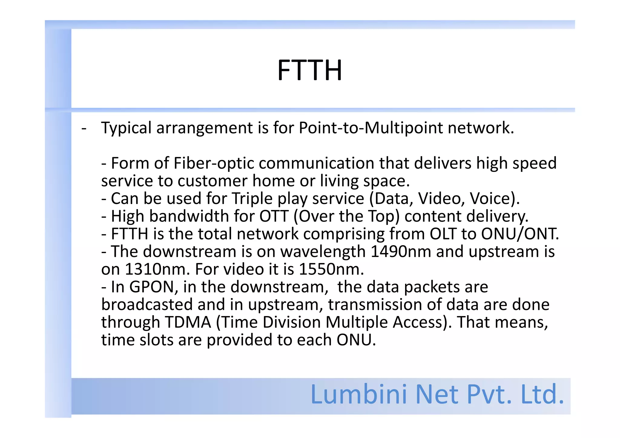 Ftth overview training naresh singh dhami | PDF | Computer Networking ...