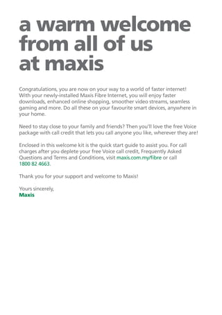 Maxis Fibre Internet FTTH Self Help Guide | PDF