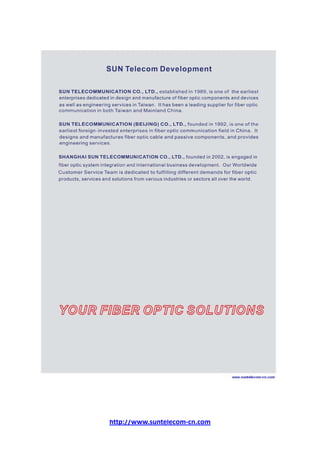 Fttx ftth products brochure | PDF | Free Download