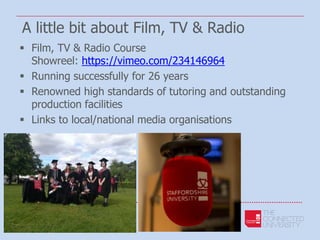 BA (Hons) Film, TV and Radio at Staffordshire University - Open Day ...