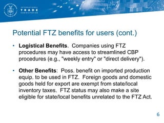Foreign Trade Zones by Liz Whiteman | PPTX