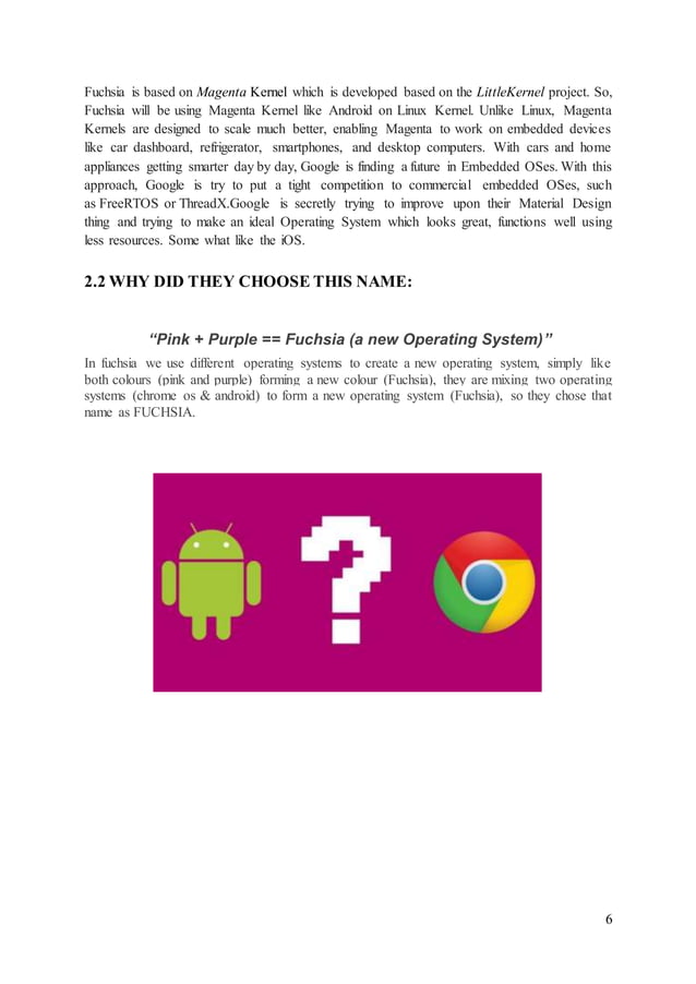 Fuchsia operating system by google document | PDF