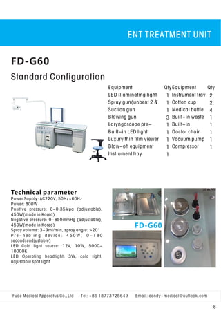 Fude ENT Treatment Unit Catalog | PDF