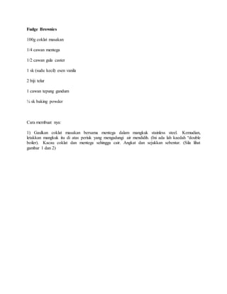 Fudge brownies | DOCX