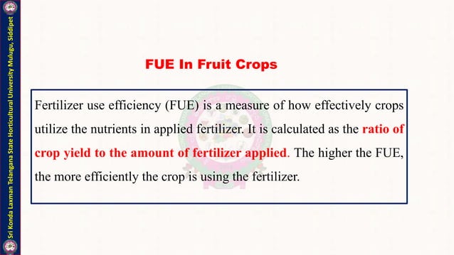 Fertilizer use effeciency.pptx | Agriculture | Industries