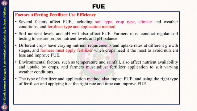 Fertilizer use effeciency.pptx | Agriculture | Industries