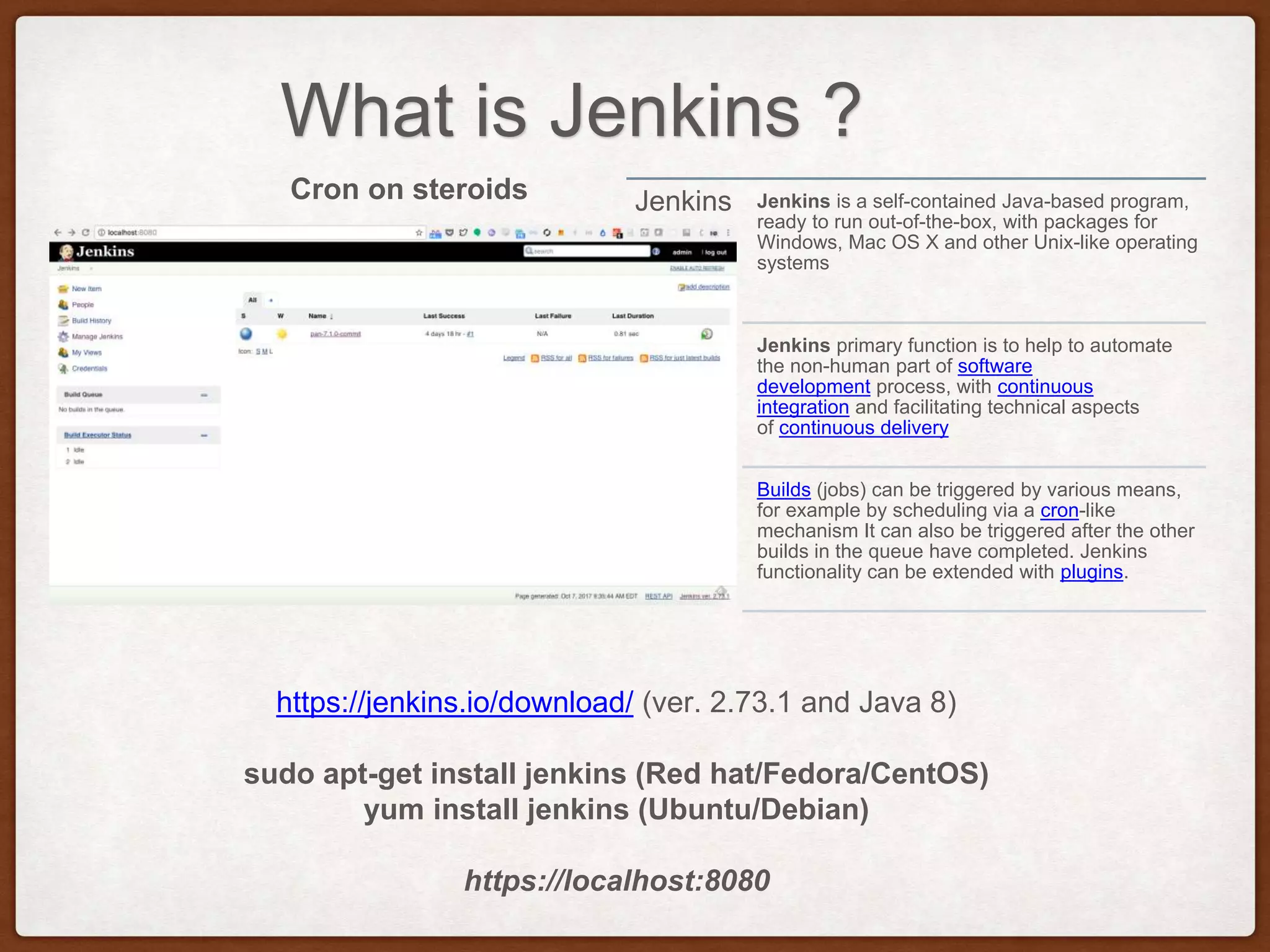 Using Jenkins for jobs scheduling | PPT Using Jenkins for jobs scheduling | PPT