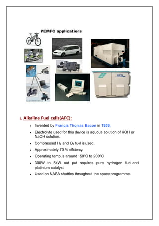 Fuel cell_types,working,applications | PDF
