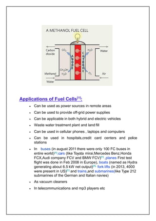 Fuel cell_types,working,applications | PDF