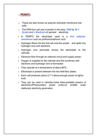 Fuel cell_types,working,applications | PDF