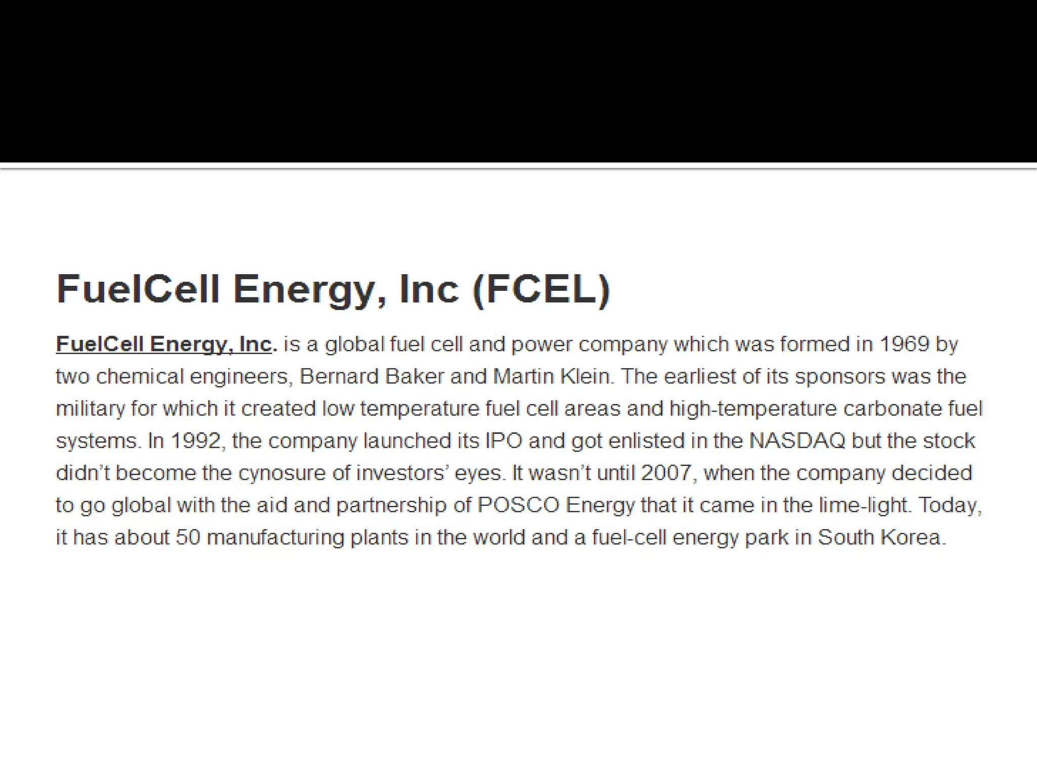 FuelCell Energy, Inc (FCEL) | PPT