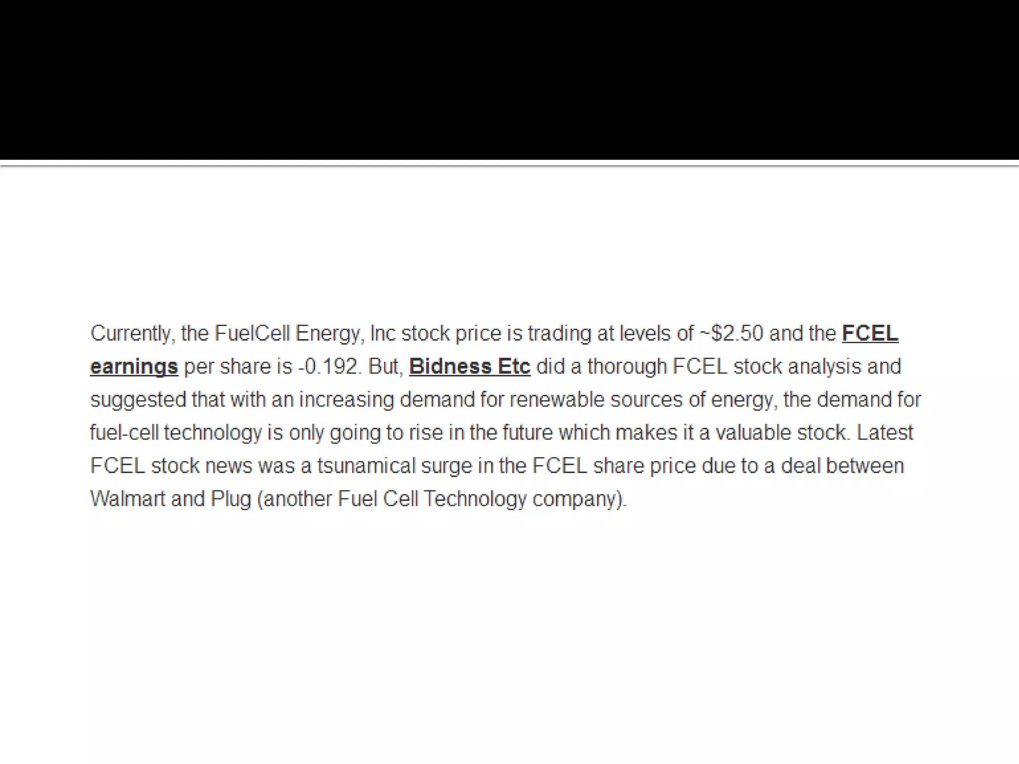 FuelCell Energy, Inc (FCEL) | PPTX