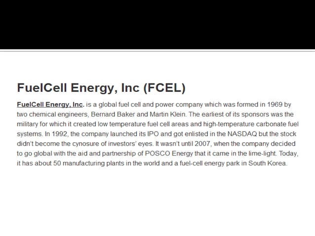 FuelCell Energy, Inc (FCEL) | PPT
