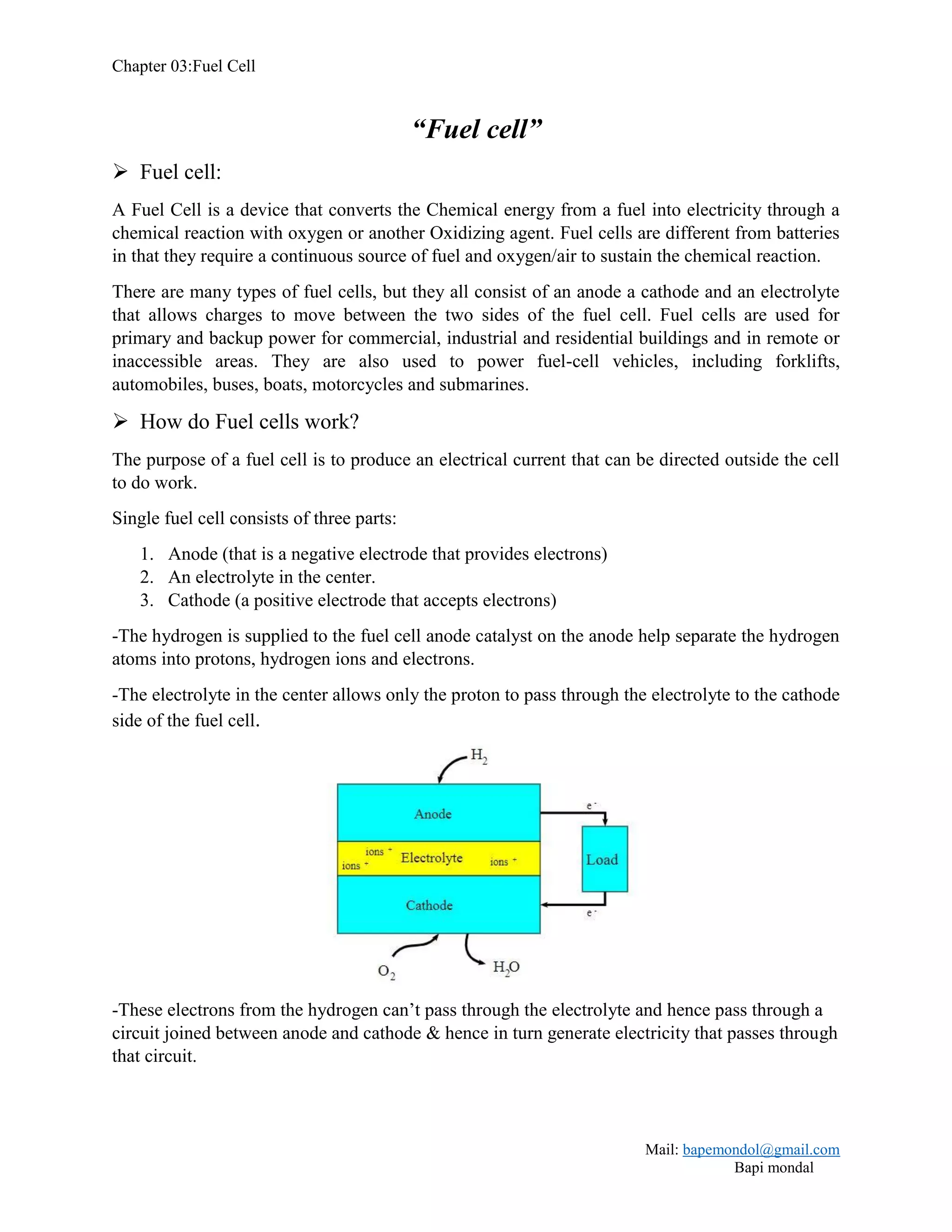 Fuel cell: an Overview | PDF