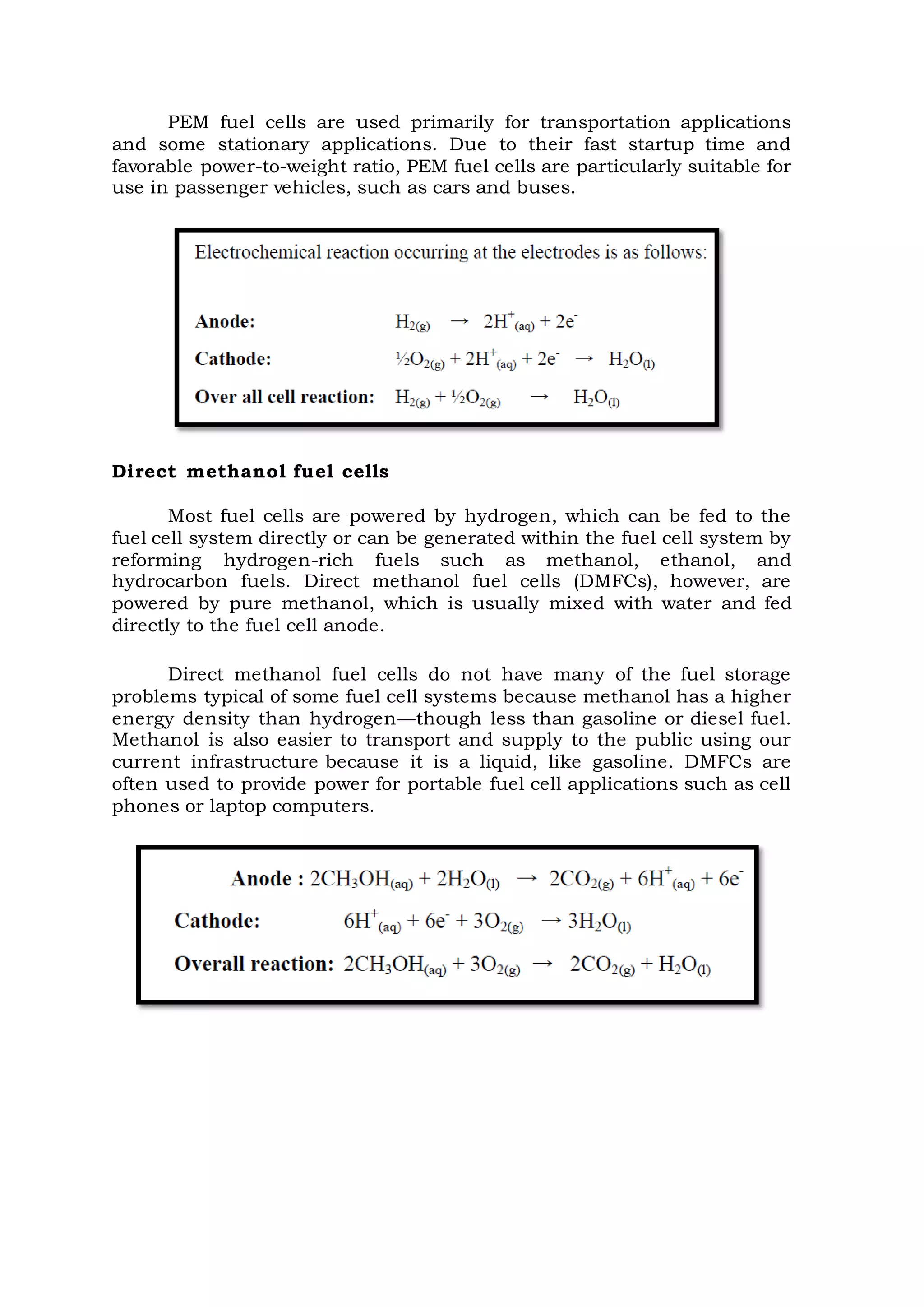 Fuel cells classification | DOCX