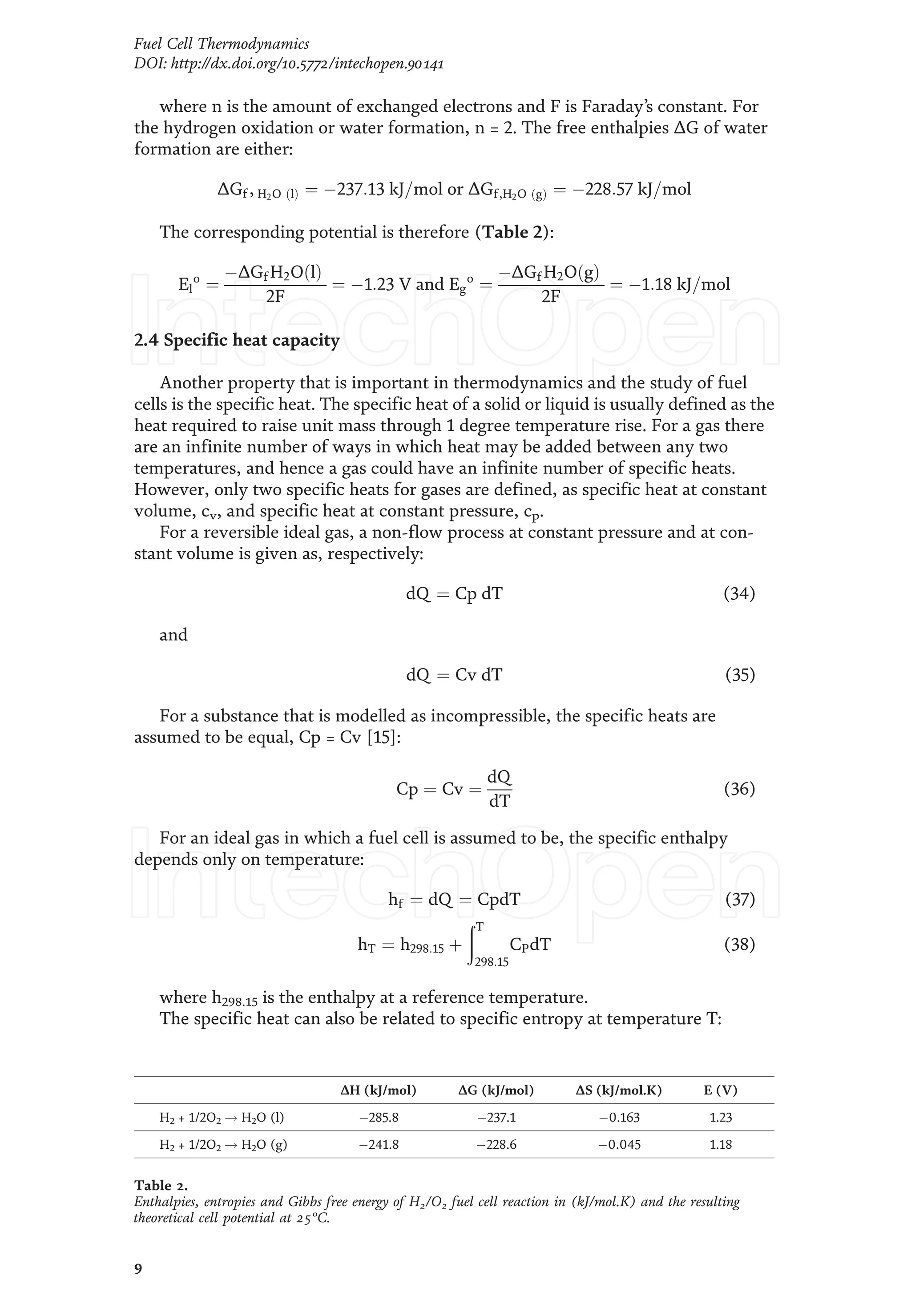Fuel cell thermodynamics (2) | PDF