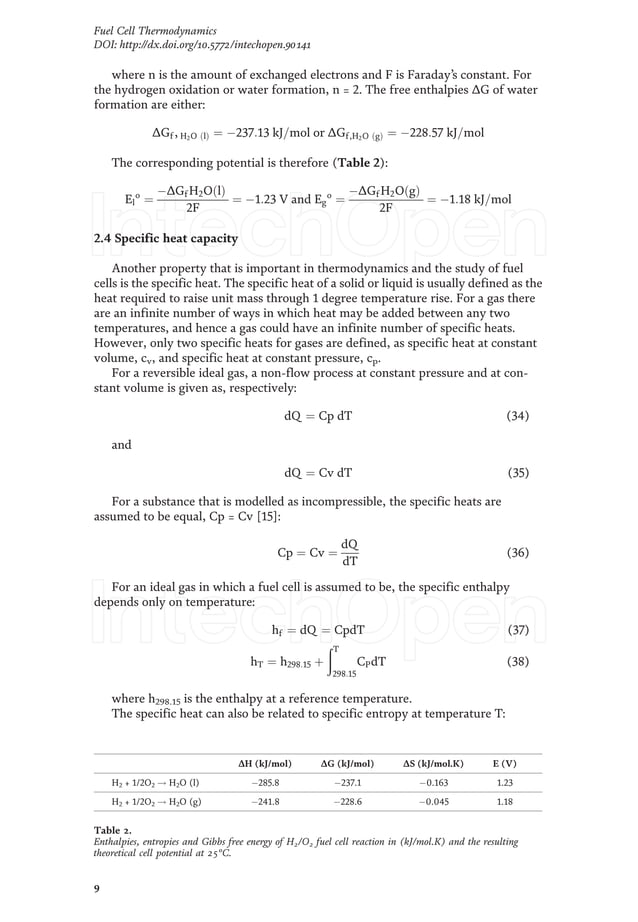 Fuel cell thermodynamics (2) | PDF | Chemistry | Science