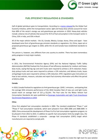 Fuel efficiency regulations & standards | PDF