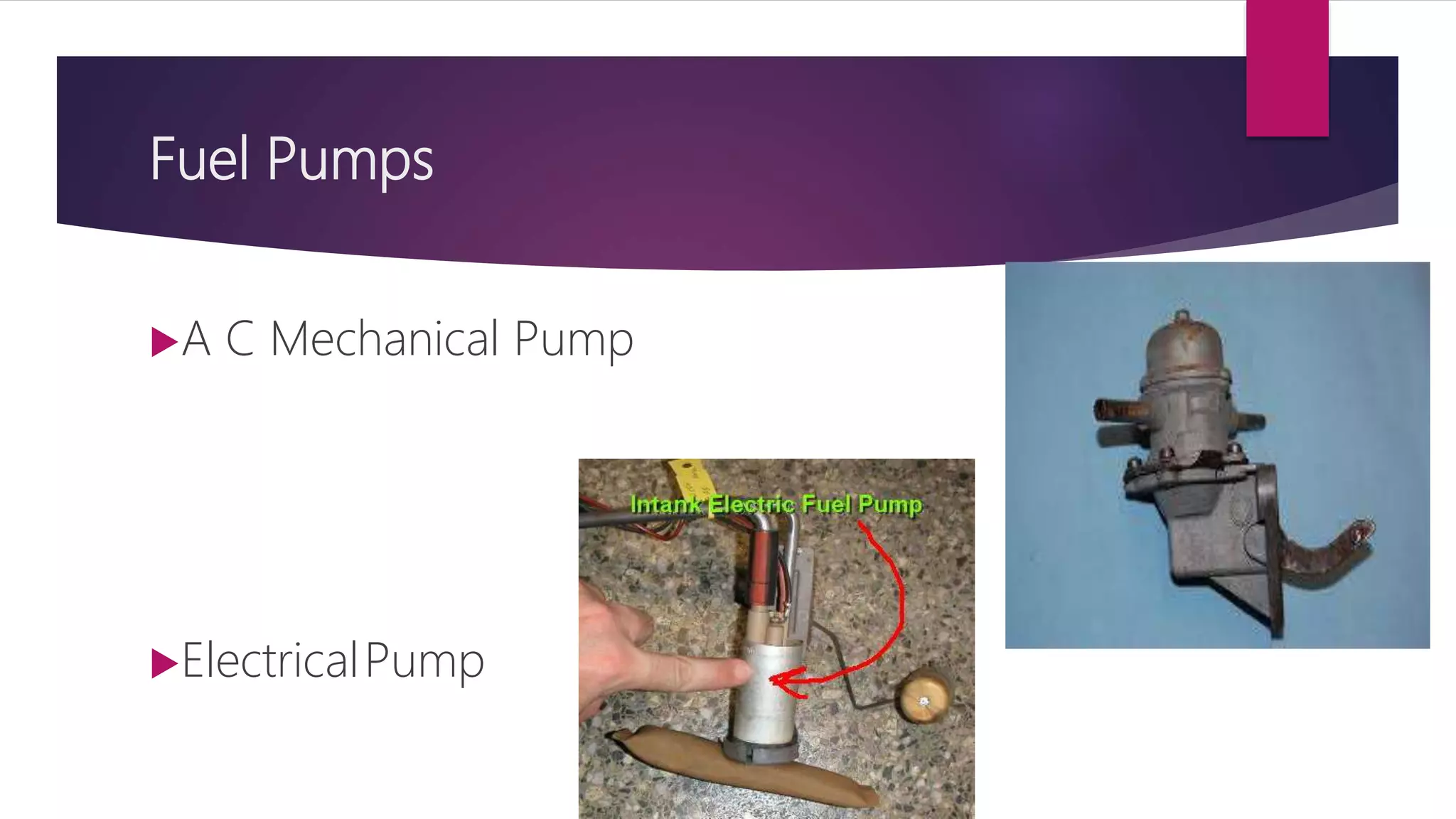 Fuel feed system for petrol engine | PPTX
