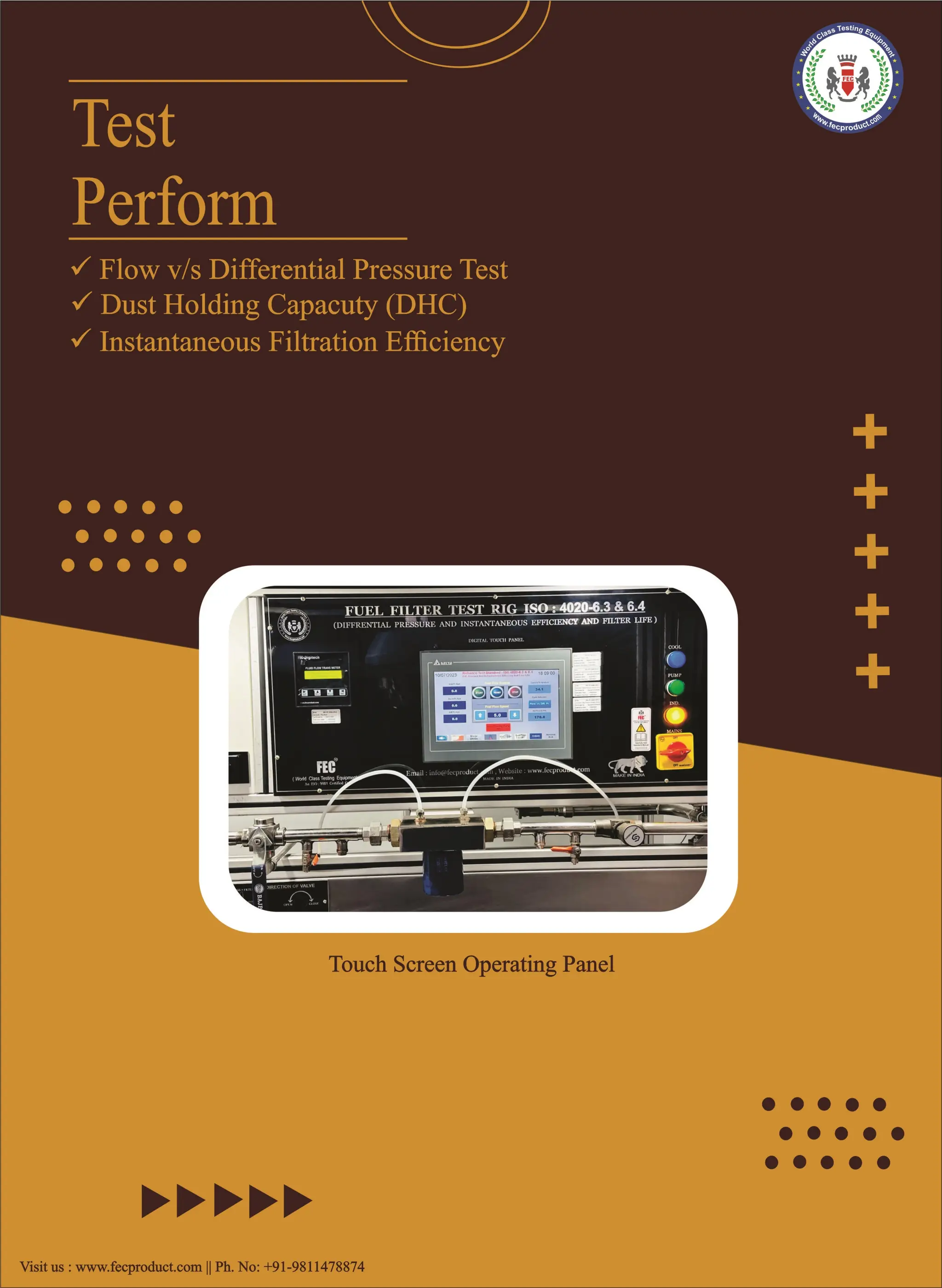 ISO 4020-6.3 Fuel Filter Flow V/S Differential Pressure Test Equipment ...
