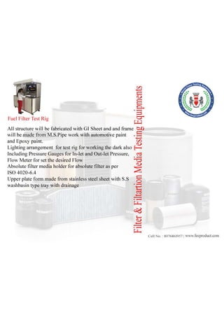 Fuel Filter Test Rig | PDF