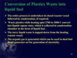 Fuel from plastic waste | PPTX