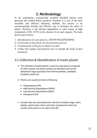 Fuel from waste plastic by pyrolysis | PDF