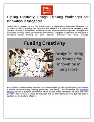 Fueling Creativity- Design Thinking Workshops for Innovation in ...