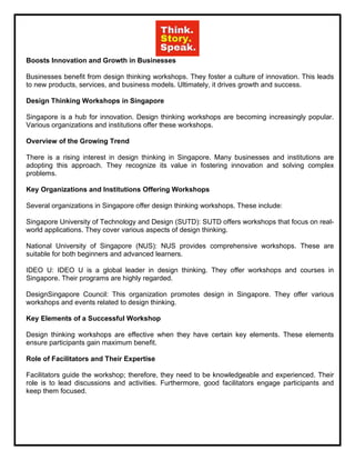 Fueling Creativity- Design Thinking Workshops for Innovation in ...