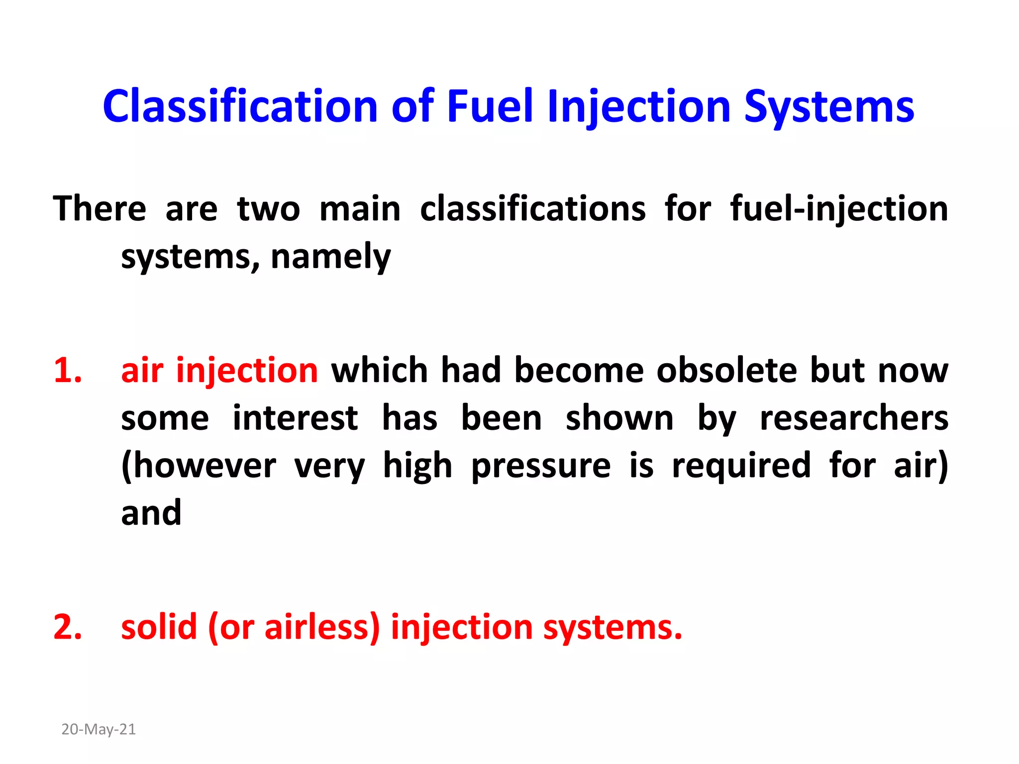 Fuel injection in ci engines | PPTX