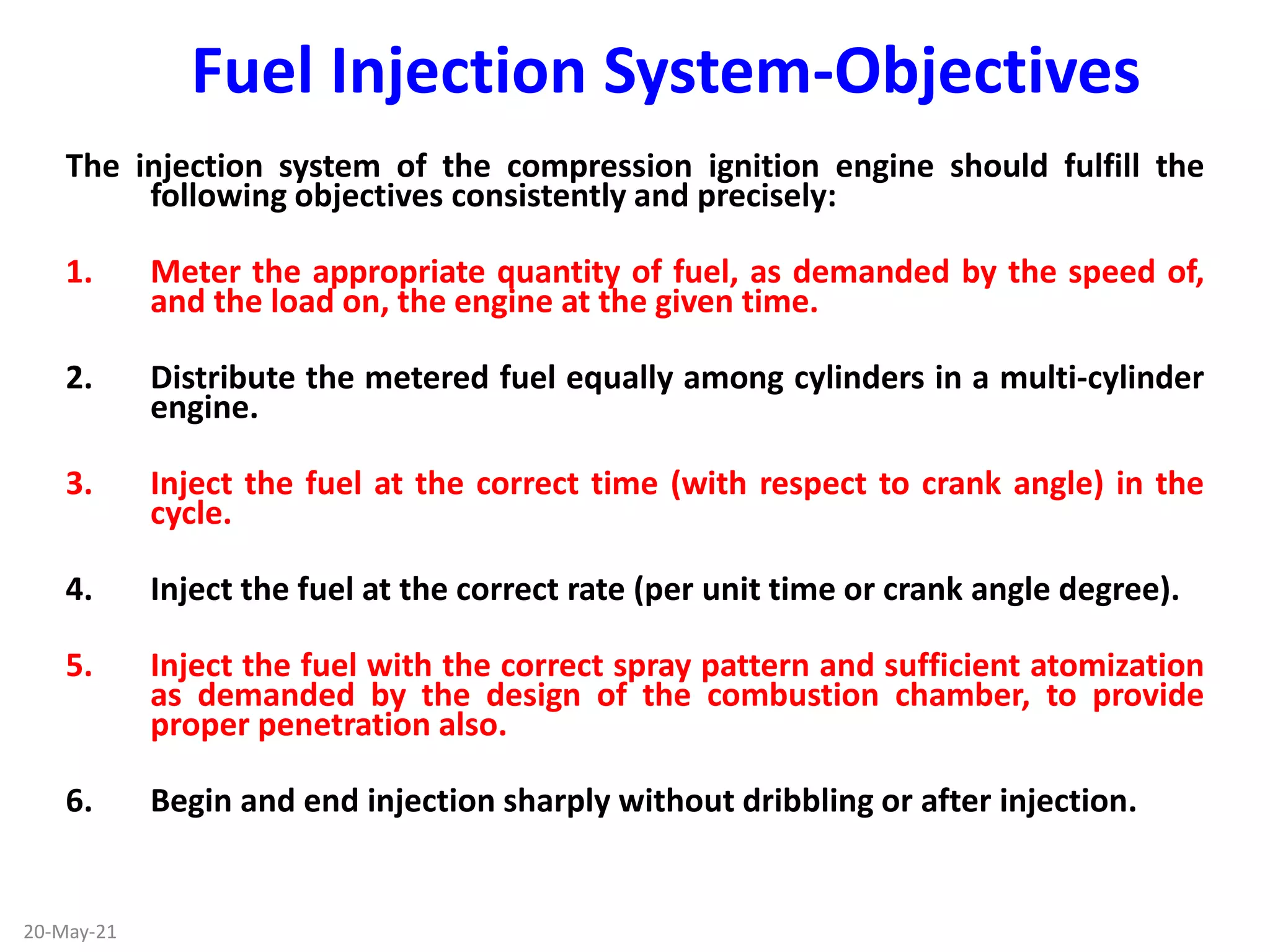 Fuel injection in ci engines | PPTX