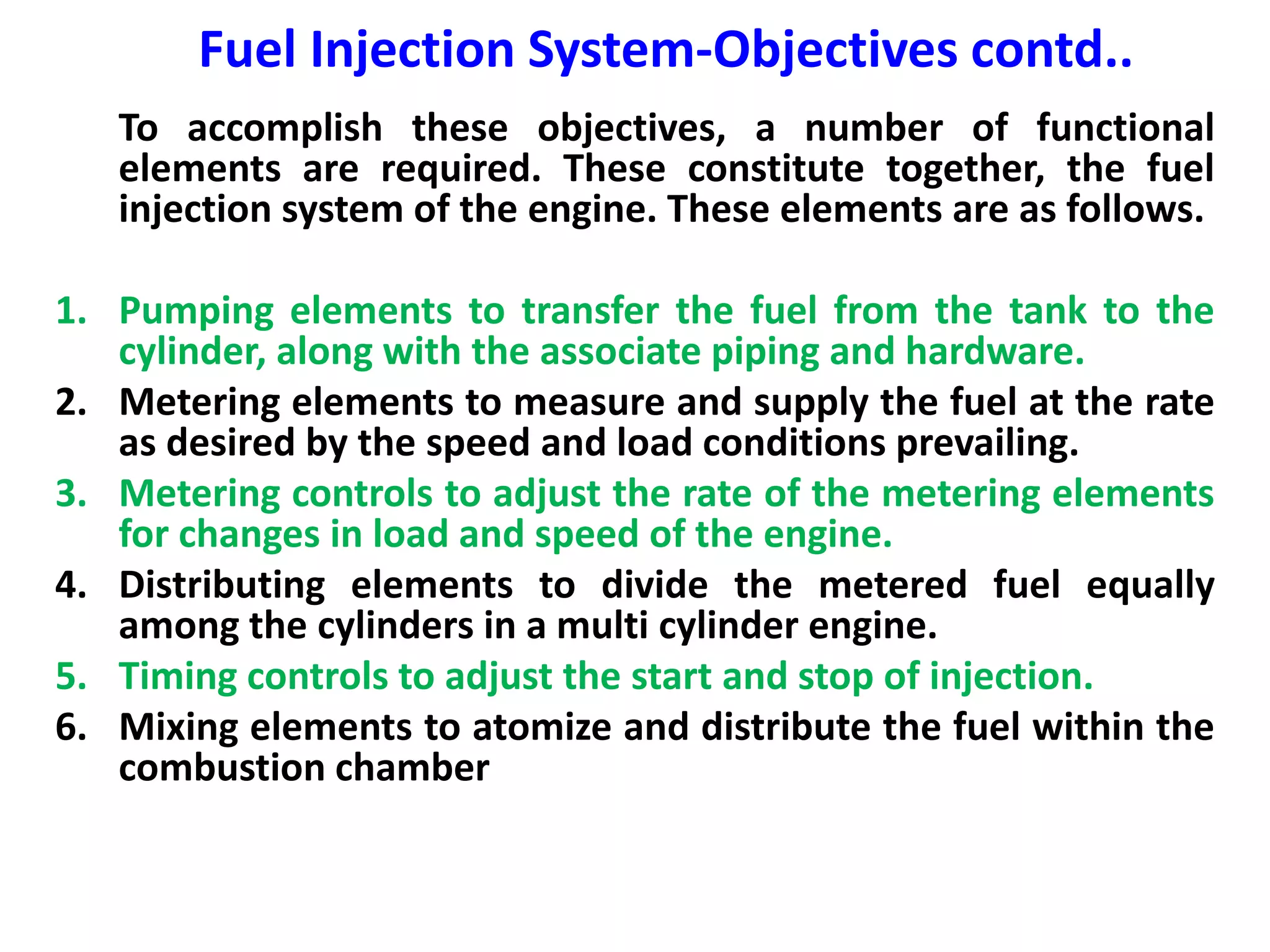 Fuel injection in ci engines | PPTX