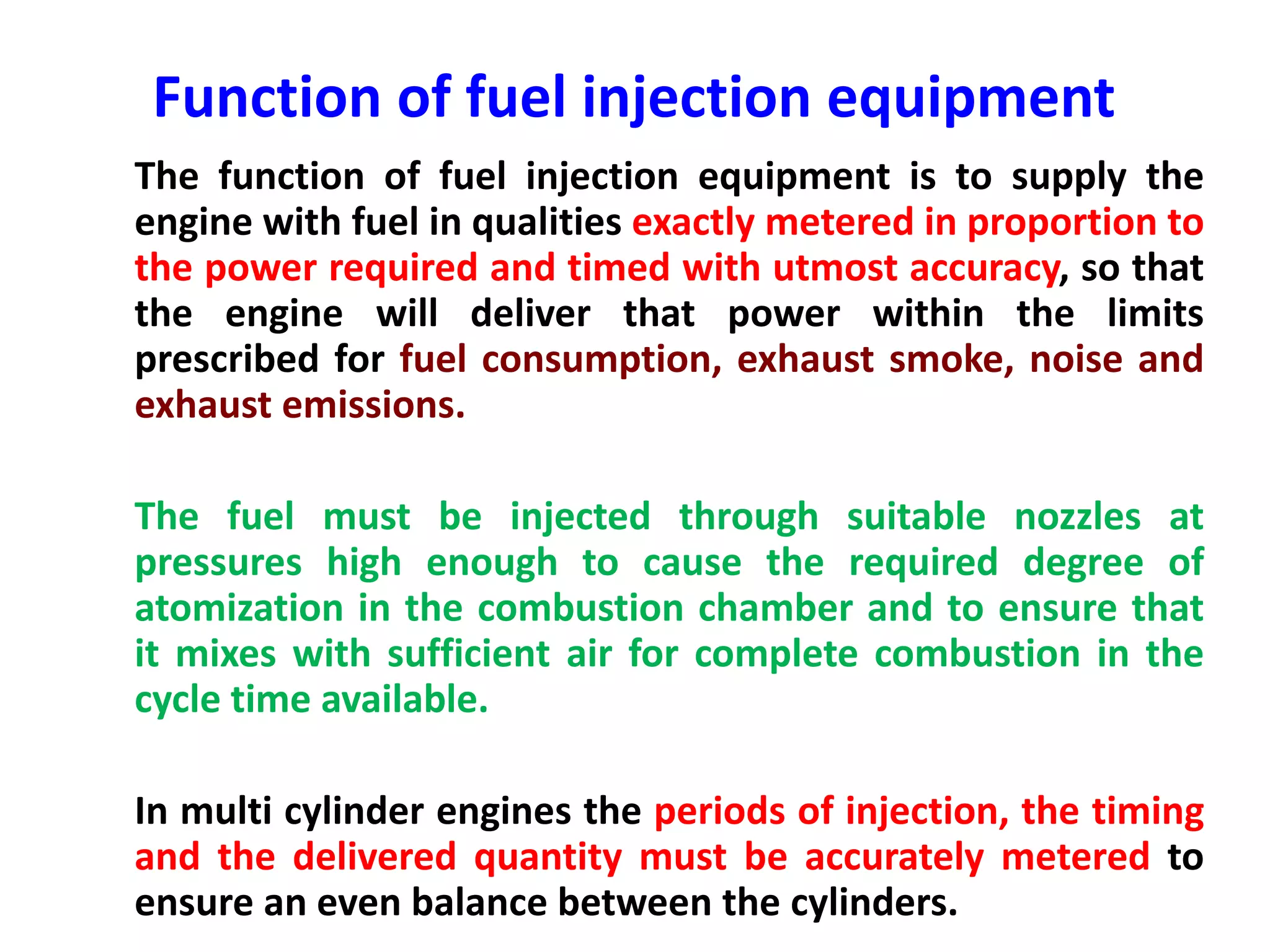 Fuel injection in ci engines | PPTX
