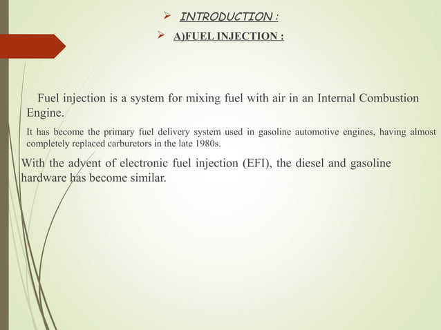 Fuel injections systems | PPT | Auto Technology | Automotive