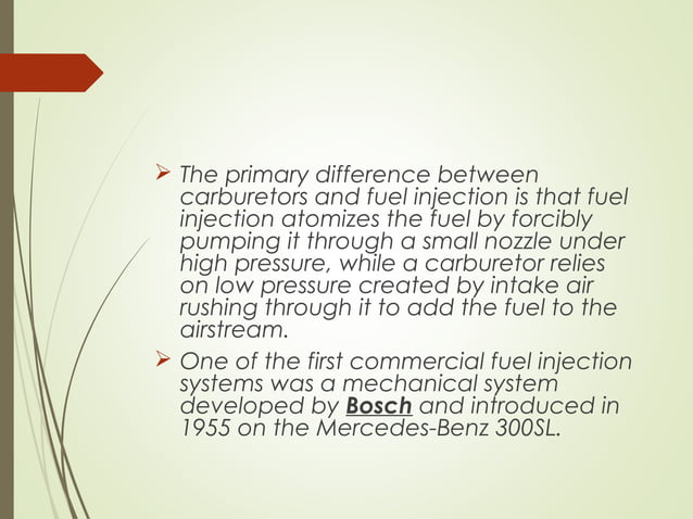 Fuel injections systems | PPT | Auto Technology | Automotive