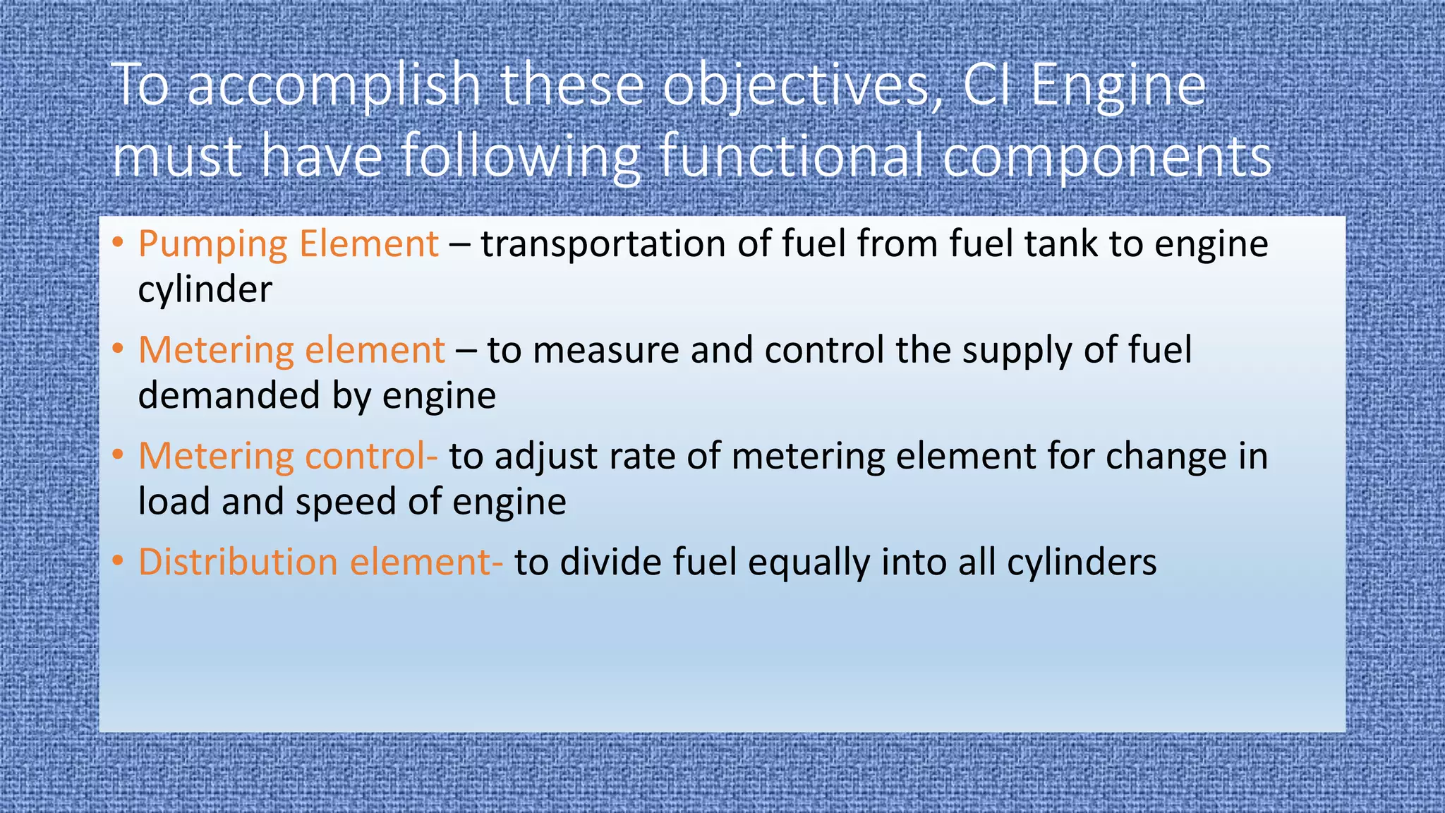 Fuel injection system in ci engine | PDF